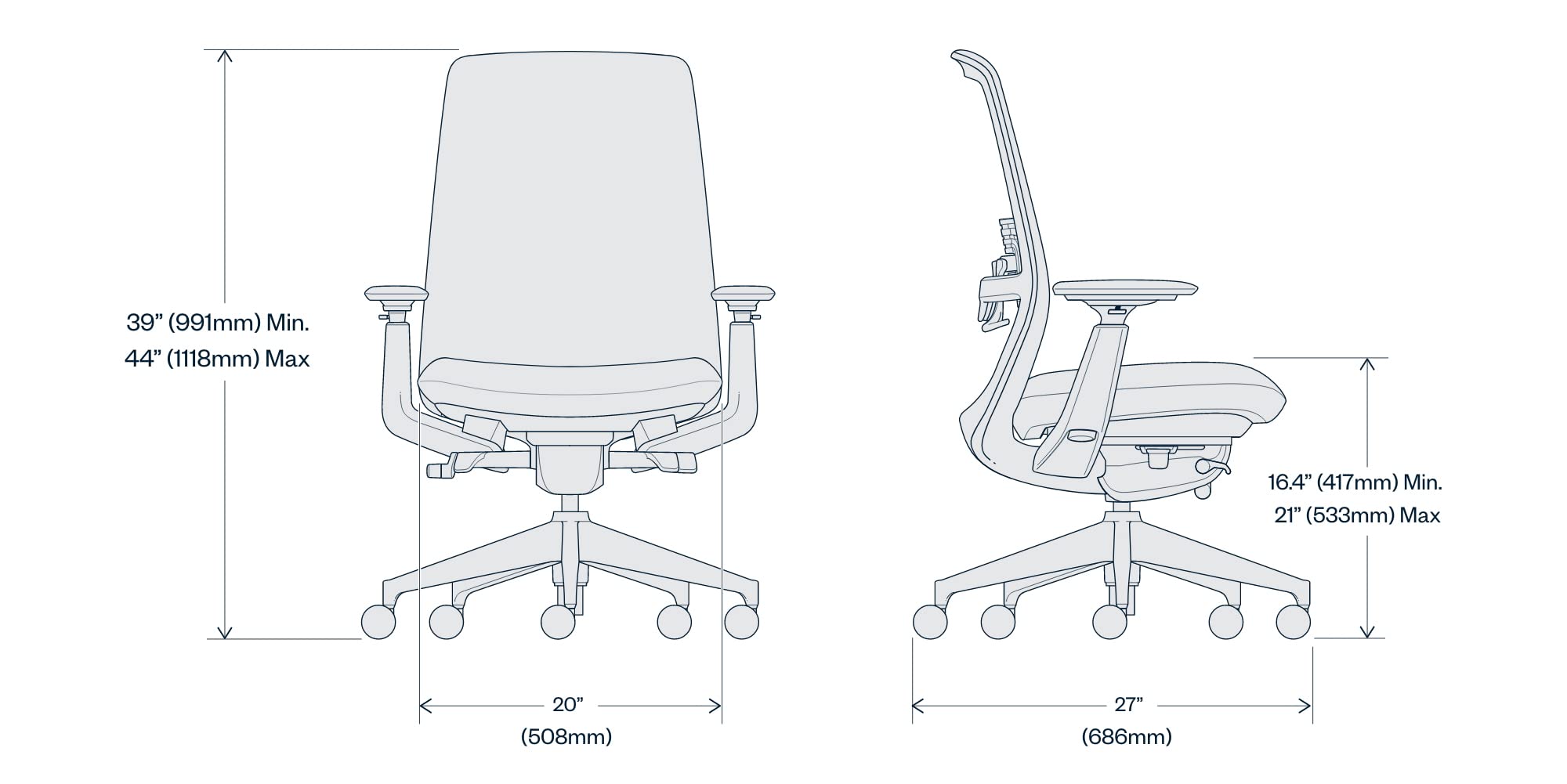 Haworth Soji Office Chair with Ergonomic Adjustments and Lumbar Support, Flexible Mesh Back (Carbon)