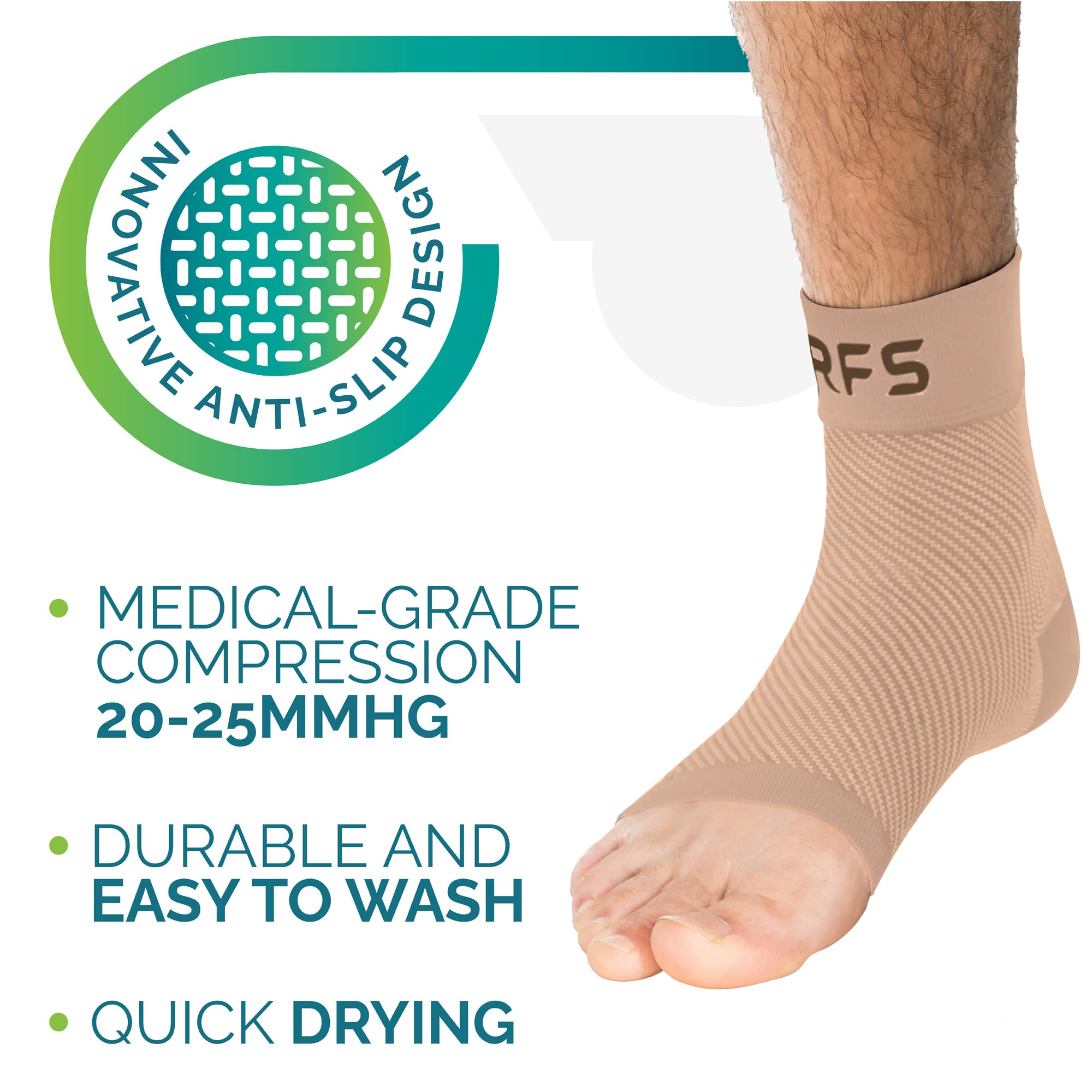 Plantar Fasciitis Compression Socks | Foot & Ankle Brace for Women & Men | Toeless Ankle Compression Sleeve for Ankle Support, Plantar Fasciitis, Night Splint, Arch & Achilles Tendonitis Relief