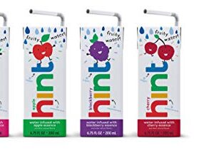 Hint Kids Water Variety Pack of 32, 6.75 Ounce 8 Boxes, Each of: Cherry, Watermelon, Apple, & Blackberry, Zero Sugar, Zero Sweeteners, Zero Preservatives, Zero Artificial Flavors