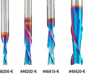 Amana Tool 46211-K Solid Carbide Spiral Plunge Router Bit Down Cut 5mm Dia x 3/4 x 1/4 Inch Shank, Spektra Extreme Tool Life Coated