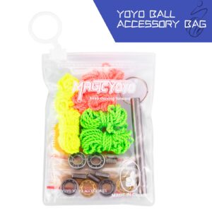 MAGICYOYO Complete Yoyo Bearing Pack, 10 Ball Golden Unresponsive Yoyo Bearing + Size C 8 Ball Yoyo Bearing + Narrow C Responsive Yoyo Bearing + Bearing Removal Tool + 6 Yoyo Strings + 6 Yoyo Axles