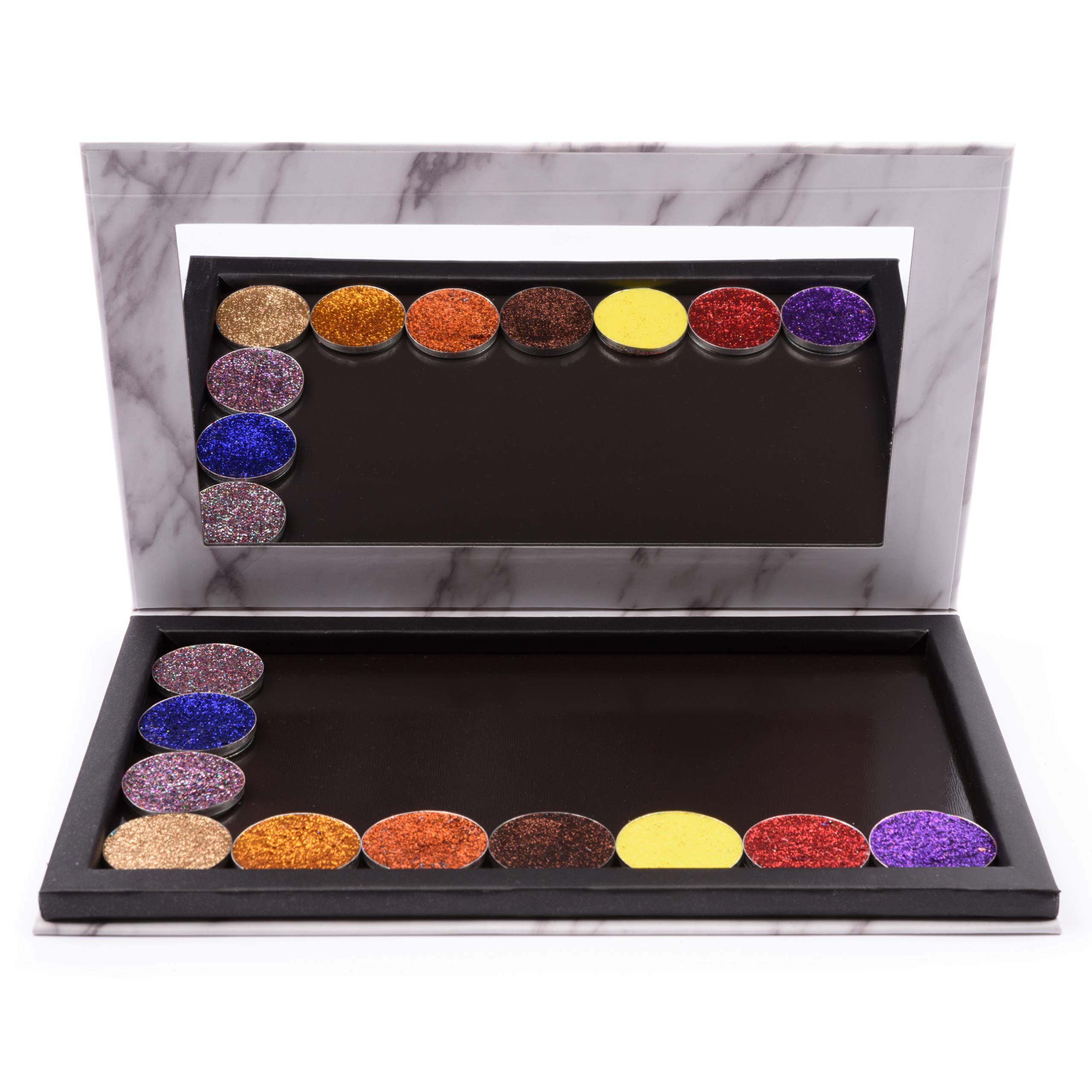 Allwon Magnetic Palette Marble Empty Makeup Palette with Mirror for Eyeshadow Lipstick Blush Powder (White)