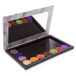 Allwon Magnetic Palette Marble Empty Makeup Palette with Mirror for Eyeshadow Lipstick Blush Powder (White)