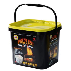 Qwick Wick Fire Starters - 65 Pack with Storage Bucket - Great for Fireplace, Wood Stoves, Camp Fires