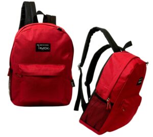 17 inch wholesale classic red backpack - bulk case of 24 bookbags