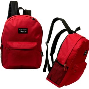 17 Inch Wholesale Classic Red Backpack - Bulk Case of 24 Bookbags