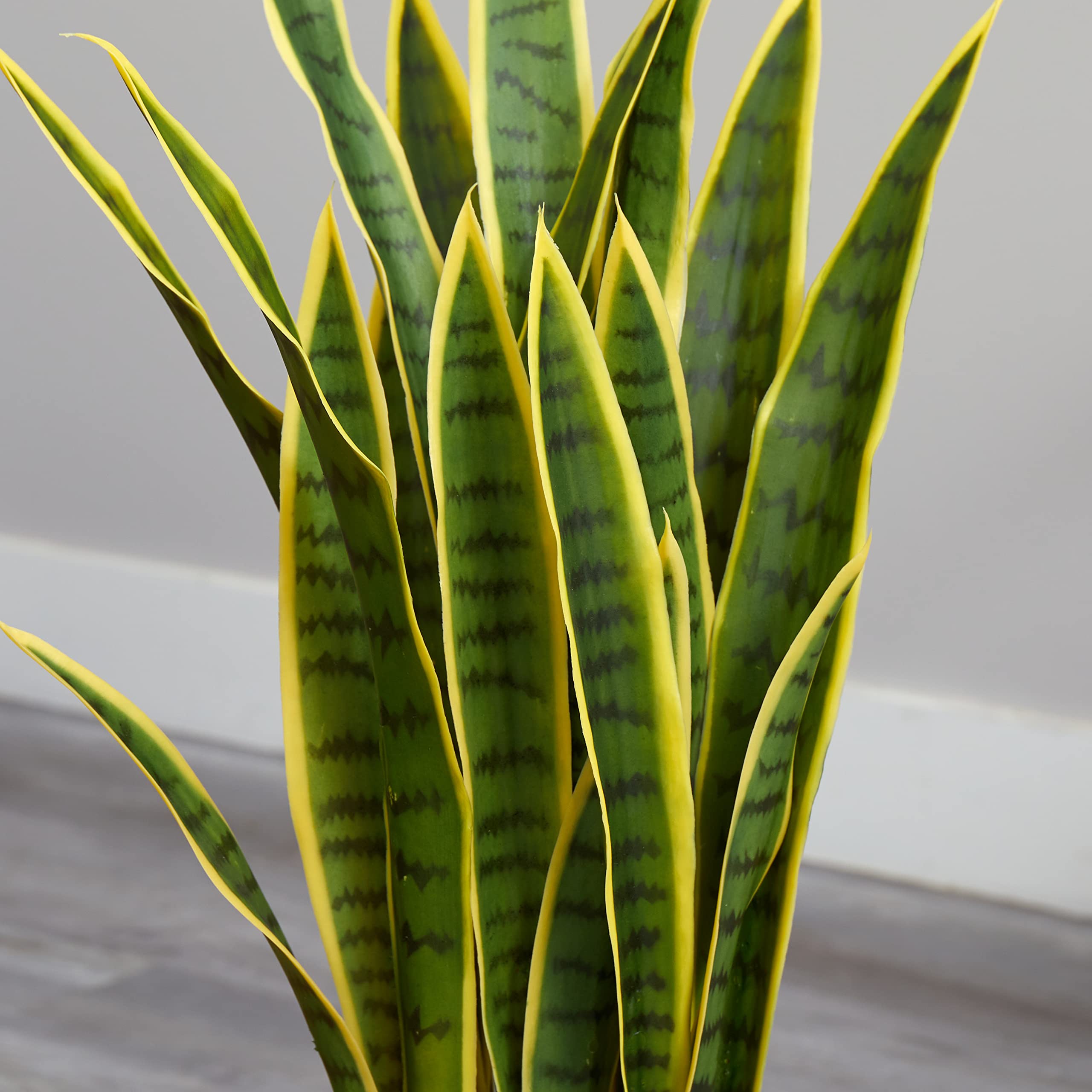 Nearly Natural 33in. Sansevieria Artificial Plant in White Planter