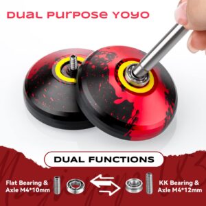 YOYO Replacement - 2 PCS Narrow C Responsive Bearing + 2 PCS Short Axle (10mm) + Yoyo Bearing Remover Tool