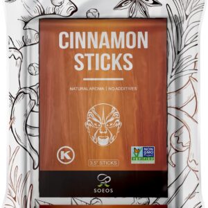 Soeos Cinnamon Sticks, 16 oz (Pack of 1), Cinnamon, Ground Cinnamon, Cinnamon Sticks, 100% Raw, Non-GMO, Kosher Certified, Cinnamon Seasoning Spice for Coffee, Baking, Cooking and Beverages