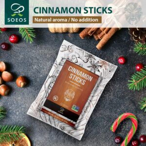 Soeos Cinnamon Sticks, 16 oz (Pack of 1), Cinnamon, Ground Cinnamon, Cinnamon Sticks, 100% Raw, Non-GMO, Kosher Certified, Cinnamon Seasoning Spice for Coffee, Baking, Cooking and Beverages