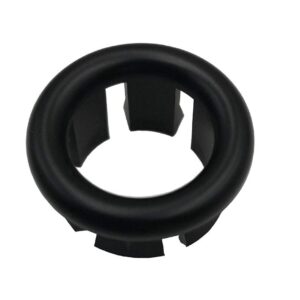 VRSS 10th Grade Electroplating Bathroom Kitchen Sink Basin Trim Overflow Ring Cover Hole Insert in Cap (2Pcs Black)