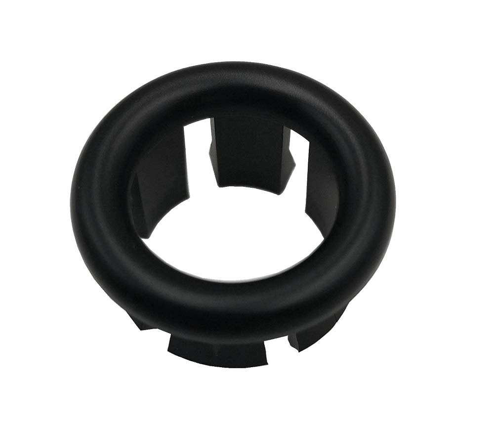 VRSS 10th Grade Electroplating Bathroom Kitchen Sink Basin Trim Overflow Ring Cover Hole Insert in Cap (2Pcs Black)