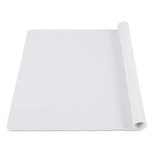 24 X 20inch X-Large Reusable Silicone Table Mat Child Kids Dinner Placemat Desk Countertop Waterproof Protector Heat Insulation Kitchen Pastry Rolling Dough Pad Tool (Grey)