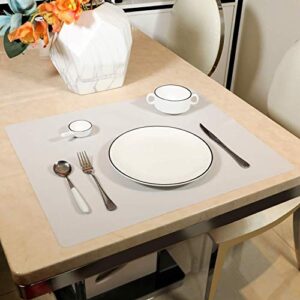 24 X 20inch X-Large Reusable Silicone Table Mat Child Kids Dinner Placemat Desk Countertop Waterproof Protector Heat Insulation Kitchen Pastry Rolling Dough Pad Tool (Grey)