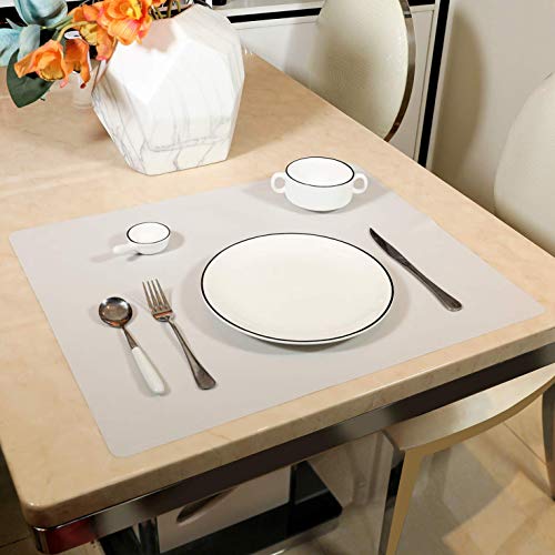 24 X 20inch X-Large Reusable Silicone Table Mat Child Kids Dinner Placemat Desk Countertop Waterproof Protector Heat Insulation Kitchen Pastry Rolling Dough Pad Tool (Grey)