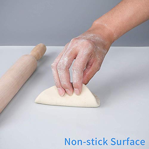 24 X 20inch X-Large Reusable Silicone Table Mat Child Kids Dinner Placemat Desk Countertop Waterproof Protector Heat Insulation Kitchen Pastry Rolling Dough Pad Tool (Grey)