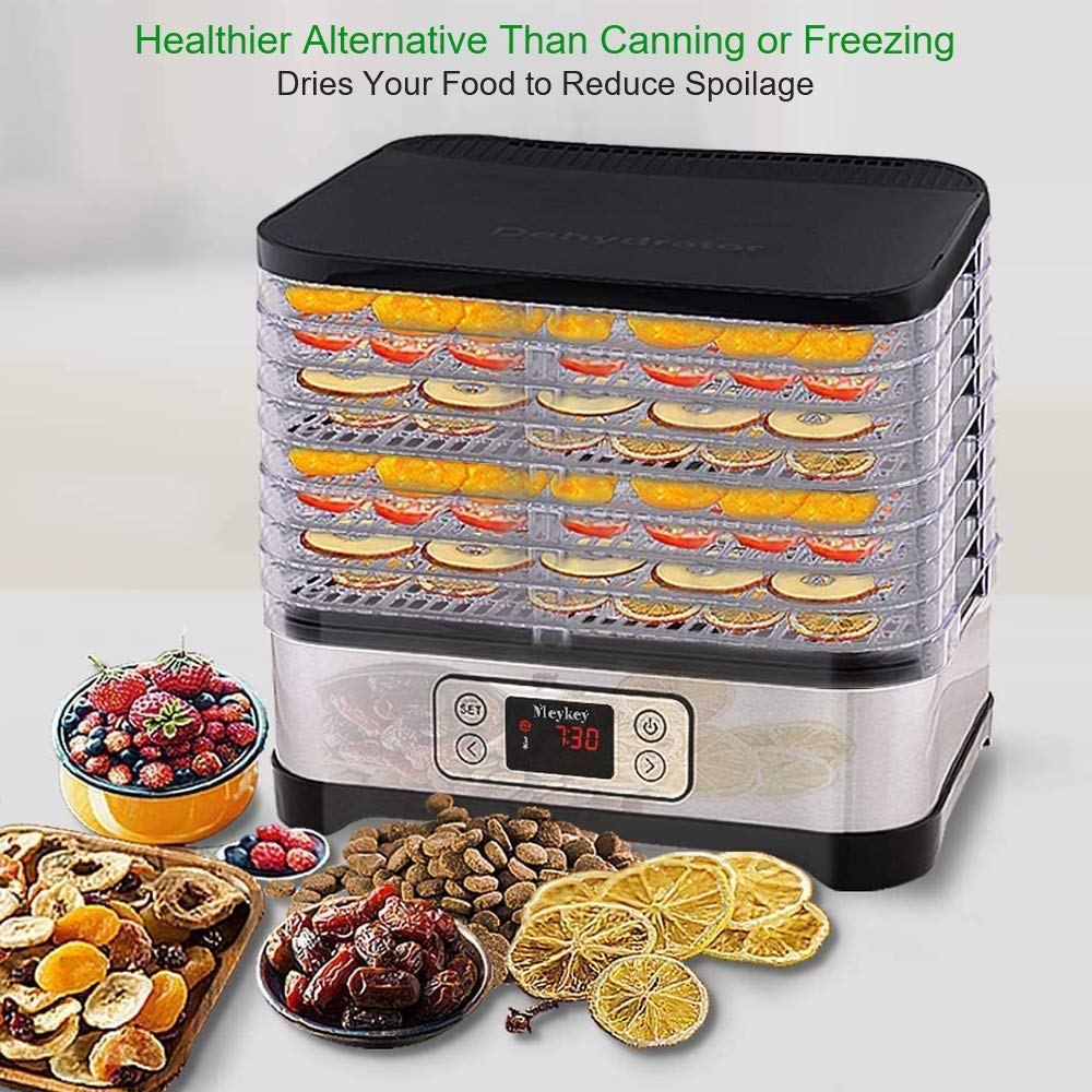 Food Dehydrator Machine, Fruit Dehydrators with 8-Trays, Digital Timer and Temperature Control(95ºF-158ºF) for Food, Jerky, Meat, Fruit, Herbs and Vegetable, 400 Watt, BPA Free