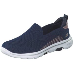 skechers women's go walk 5-prized sneaker, navy, 8.5 m us