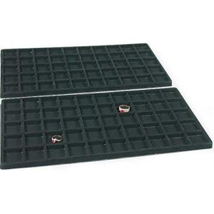 rj displays-2 black 50 slot pendant jewelry showcase display tray inserts