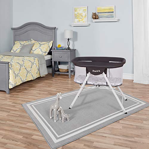 Dream On Me Poppy Traveler Portable Bassinet in Dark Grey, Lightweight, Spacious and Convenient Mesh Design, JPMA Certified, Easy to Clean and Fold Baby Bassinet - Carry Bag Included