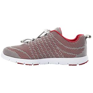 propét womens travel walker evo sneaker, grey/crimson,7 xx-wide