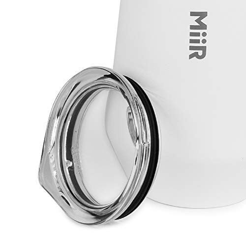 MiiR, 10oz Insulated Stemless Wine Glass - Stainless Steel, Press-on Lid, Spill Proof Tumbler for Camping, BBQ, Picnic and Home, White