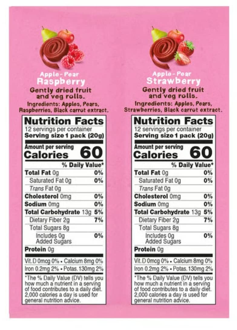 Bear Real Fruit Snack Rolls, Strawberry & Raspberry Variety Pack, 48 Roll (24pk, 2 rolls per Pack), Packaged with Bryant Desai Supplies Pen