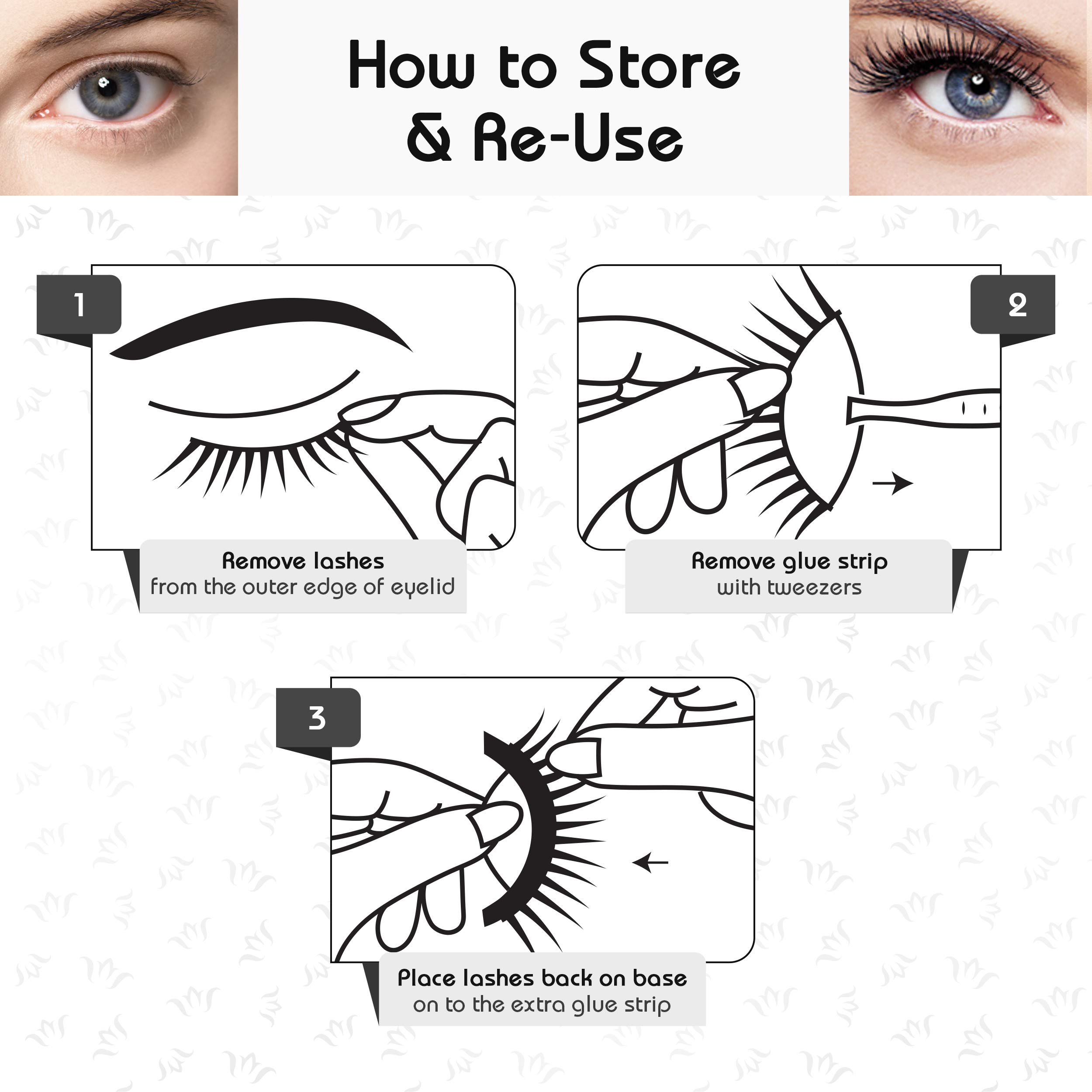 False Eyelashes Natural Face Eye Lashes - Self Adhesive Eyelash Strip - Pre Glued Falsies Eyelashes