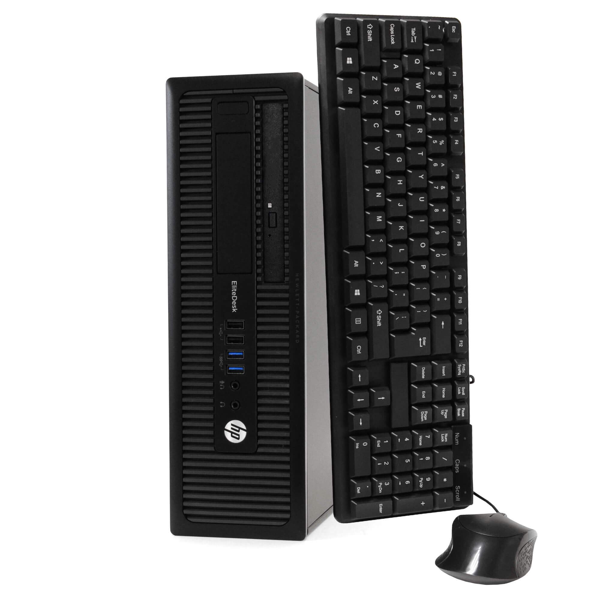 HP EliteDesk 800G1 Desktop Computer, Intel Core i5 3.2GHz, 8GB RAM, 500GB HDD, Wi-Fi, Keyboard/Mouse, DVD-RW, 17in LCD Monitor, Windows 10 (Renewed)