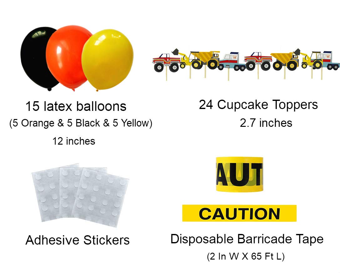 Construction Birthday Party Supplies Dump Truck Party Decorations Kits Set for Kids Birthday Party 51 pack