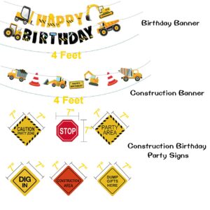 Construction Birthday Party Supplies Dump Truck Party Decorations Kits Set for Kids Birthday Party 51 pack