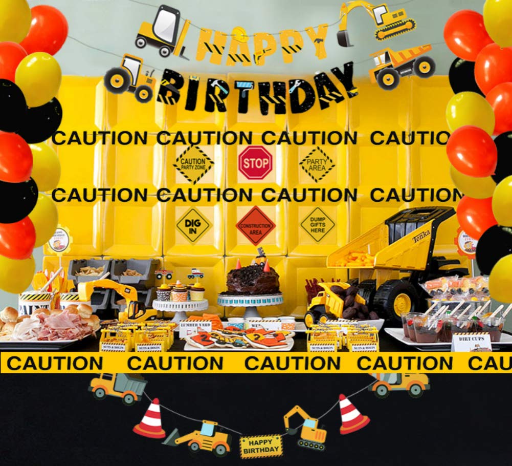 Construction Birthday Party Supplies Dump Truck Party Decorations Kits Set for Kids Birthday Party 51 pack