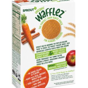 Sprout Organic Baby Food, Stage 4 Toddler Snacks, Apple Carrot Cinnamon Wafflez, Single Serve Waffles 5 Count(Pack of 1)