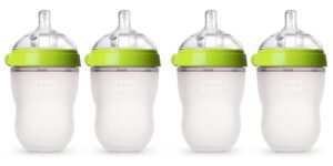 comotomo baby bottle, green, 8 ounce, 4 count (2 pack)