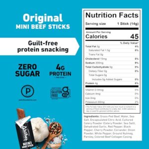 Original Mini Jerky Beef Sticks by Country Archer, 100% Grass-Fed, Gluten Free, High Protein Snacks, .5 Ounce, 28 Count