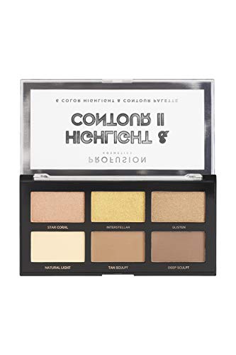 Profusion Cosmetics Rich Ingredients Long Lasting and Bendability Lightweight Mini Artistry Highlight & Contour II Palette - Medium Dark