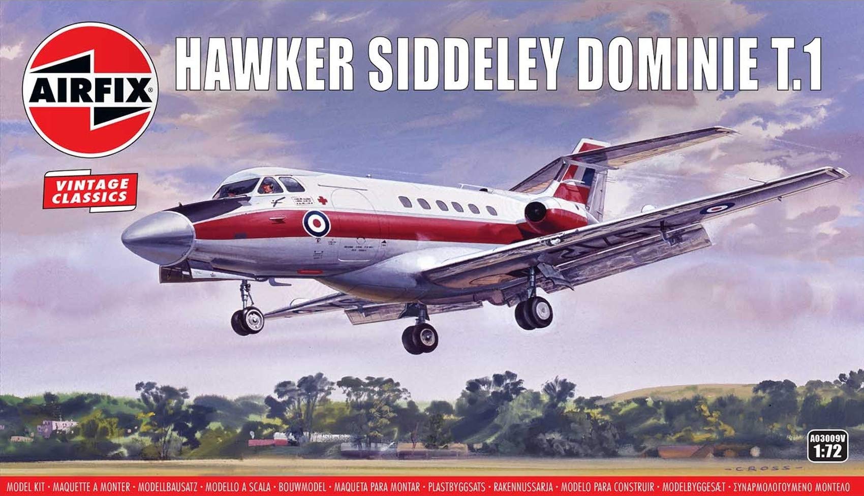 Airfix Vintage Classics Hawker Siddeley Dominie T.1 1:72 Military Aviation Plastic Model Kit A03009V