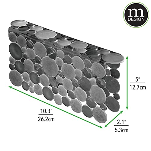 mDesign Decorative Plastic Kitchen Sink Saddle - Divided Sink Protector Mat, Place Over Middle Section - Quick Draining, Fun Bubble Design - Graphite Gray