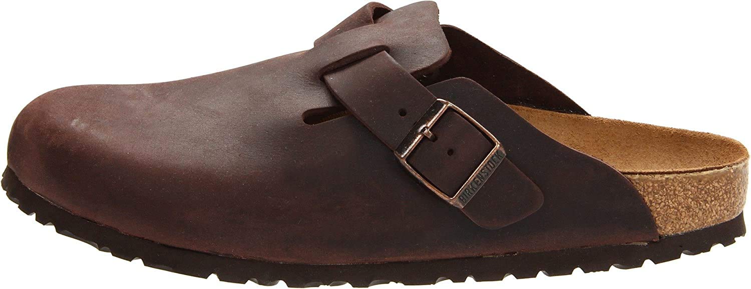 Birkenstock Unisex Boston Soft Footbed Clog Slip On Mule Sandal, Habana Oiled Leather, 36, 5-5.5 Women/3-3.5 Men