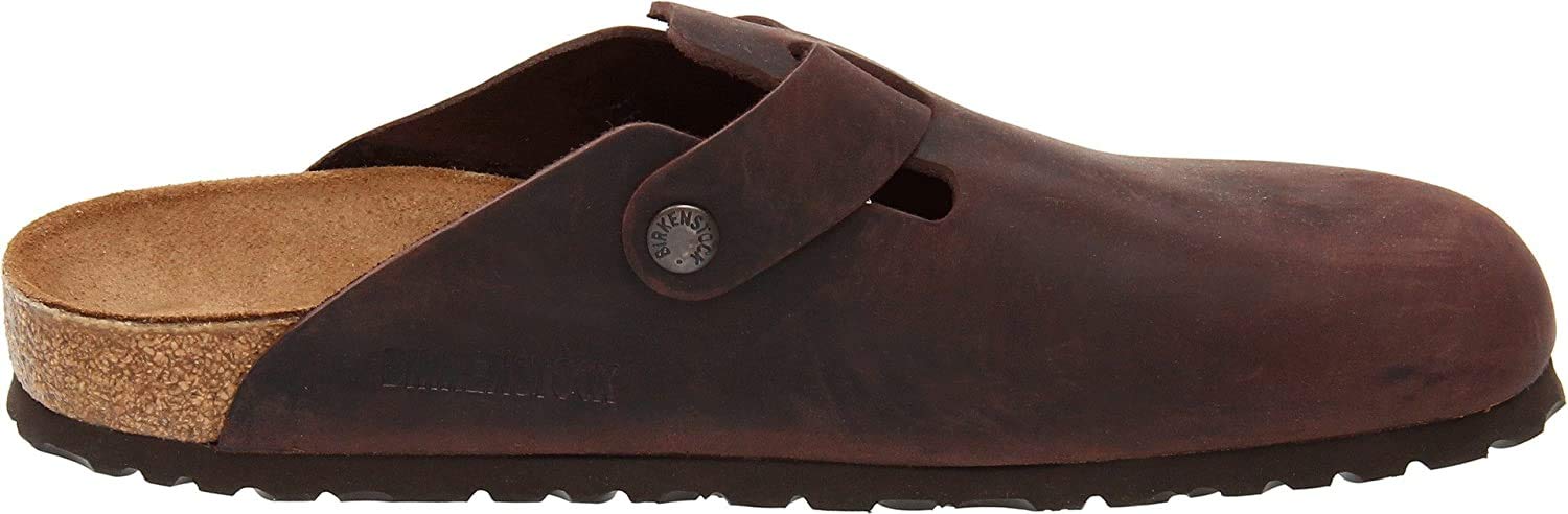 Birkenstock Unisex Boston Soft Footbed Clog Slip On Mule Sandal, Habana Oiled Leather, 36, 5-5.5 Women/3-3.5 Men