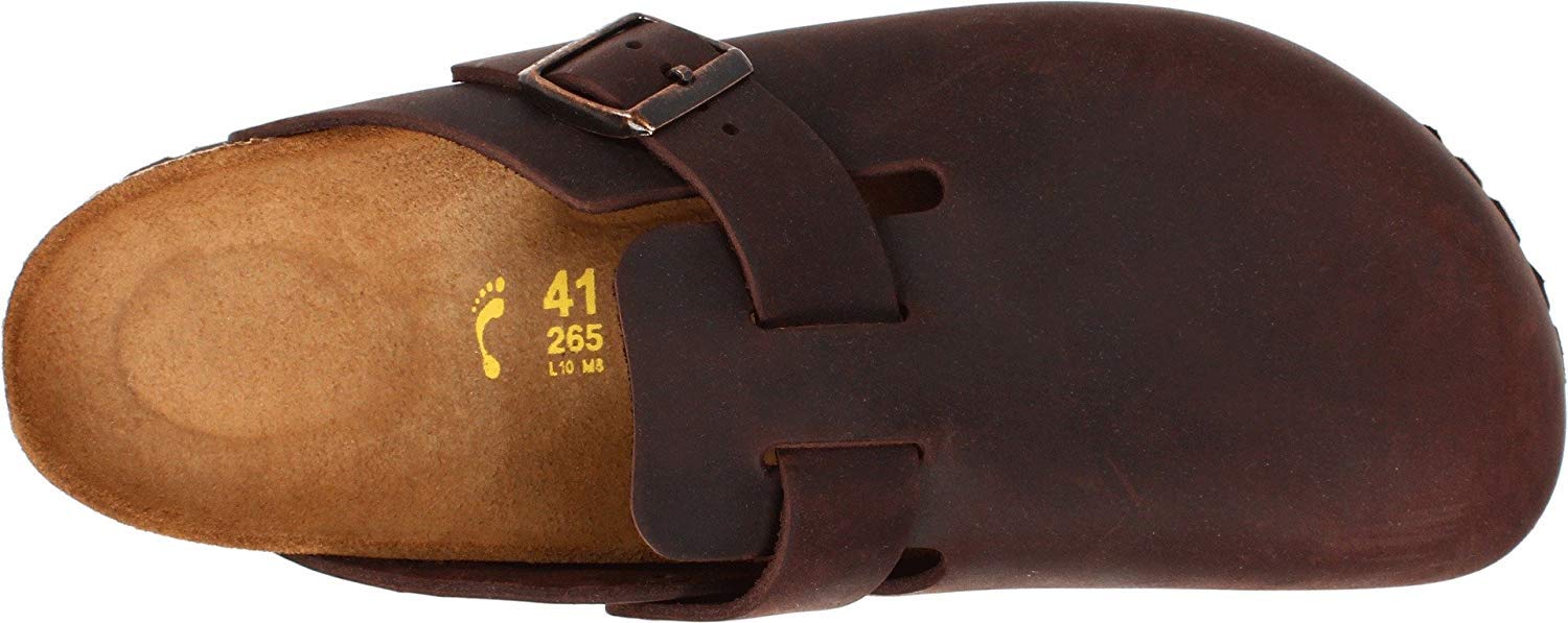 Birkenstock Unisex Boston Soft Footbed Clog Slip On Mule Sandal, Habana Oiled Leather, 36, 5-5.5 Women/3-3.5 Men