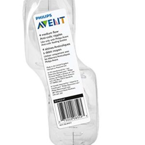 Philips Avent Anti-colic Baby Bottle Medium Flow Nipple, 4pk, Flow 3, SCF423/47