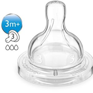 Philips Avent Anti-colic Baby Bottle Medium Flow Nipple, 4pk, Flow 3, SCF423/47