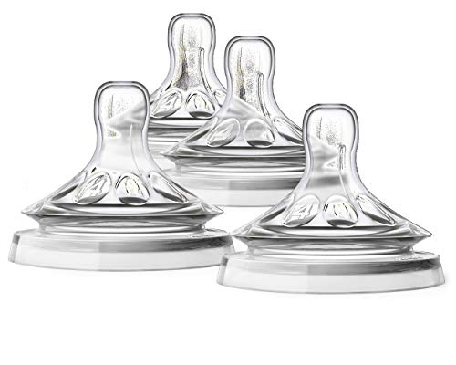 Philips Avent Natural Baby Bottle Fast Flow Nipple, 6M+, Flow 4, SCF654/43, (Pack of 4)