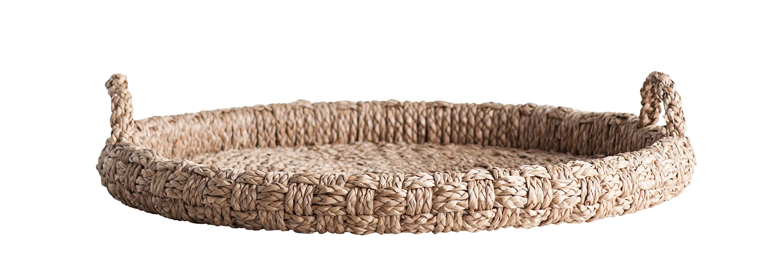 Round Braided Bankuan Tray with Handles