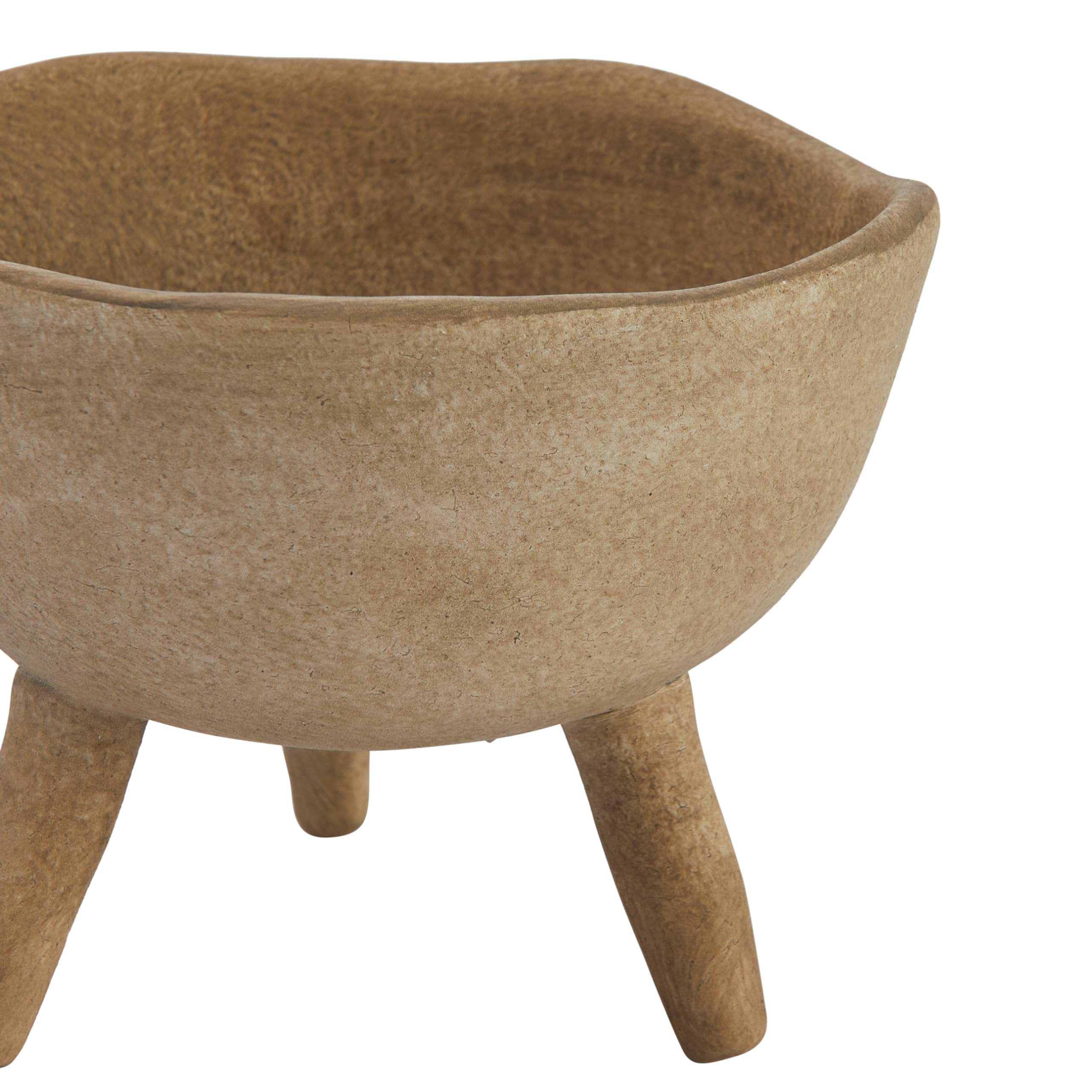 Creative Co-Op Boho Terracotta Footed Planter with Organic Edge, Matte Taupe