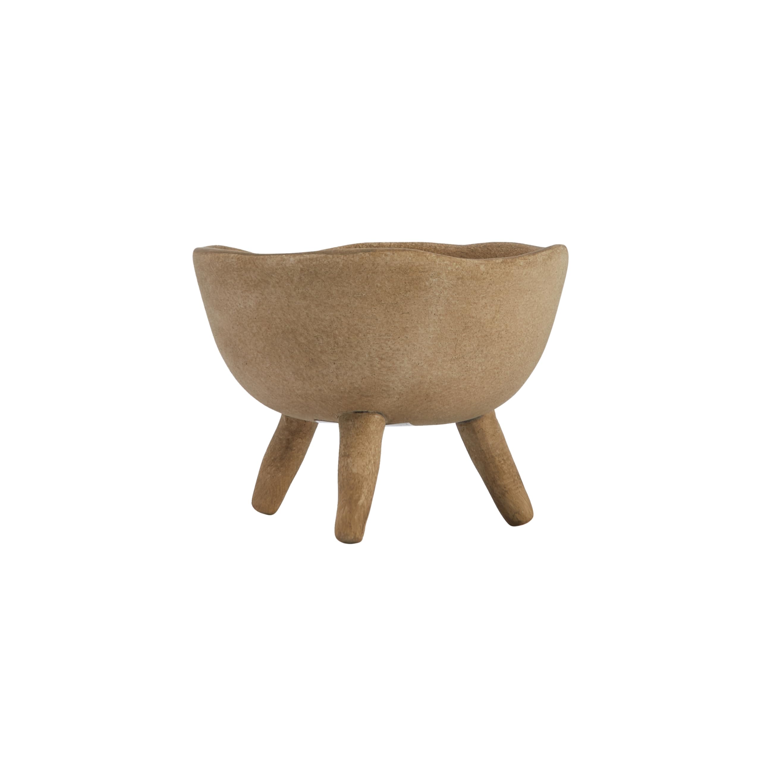 Creative Co-Op Boho Terracotta Footed Planter with Organic Edge, Matte Taupe