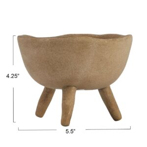 Creative Co-Op Boho Terracotta Footed Planter with Organic Edge, Matte Taupe