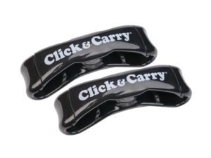 click & carry grocery bag carrier, 2 pack, black - as seen on shark tank, soft cushion grip, hands free grocery bag carrier, plastic bag holder, haul sports gear, click and carry with ease