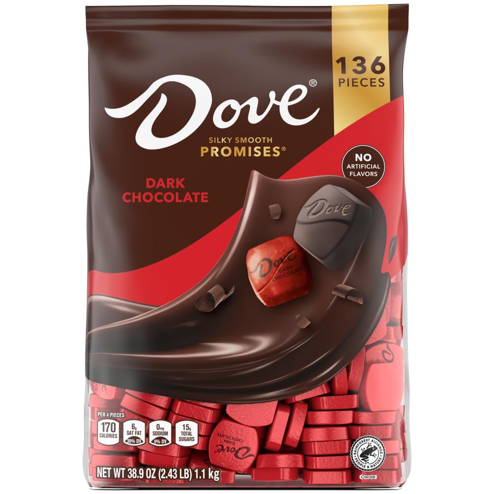 DOVE PROMISES Dark Chocolate Candy, 136 Ct Bulk Bag